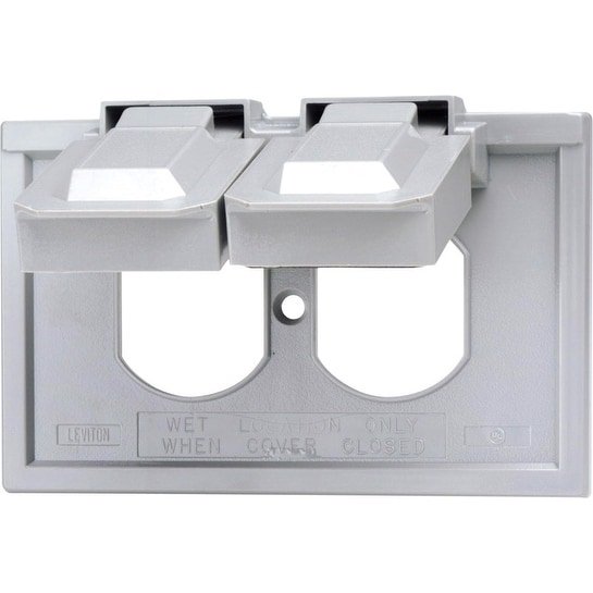 4976-GY 1-Gang Duplex Device Wallplate Cover, Weather-Resistant ...