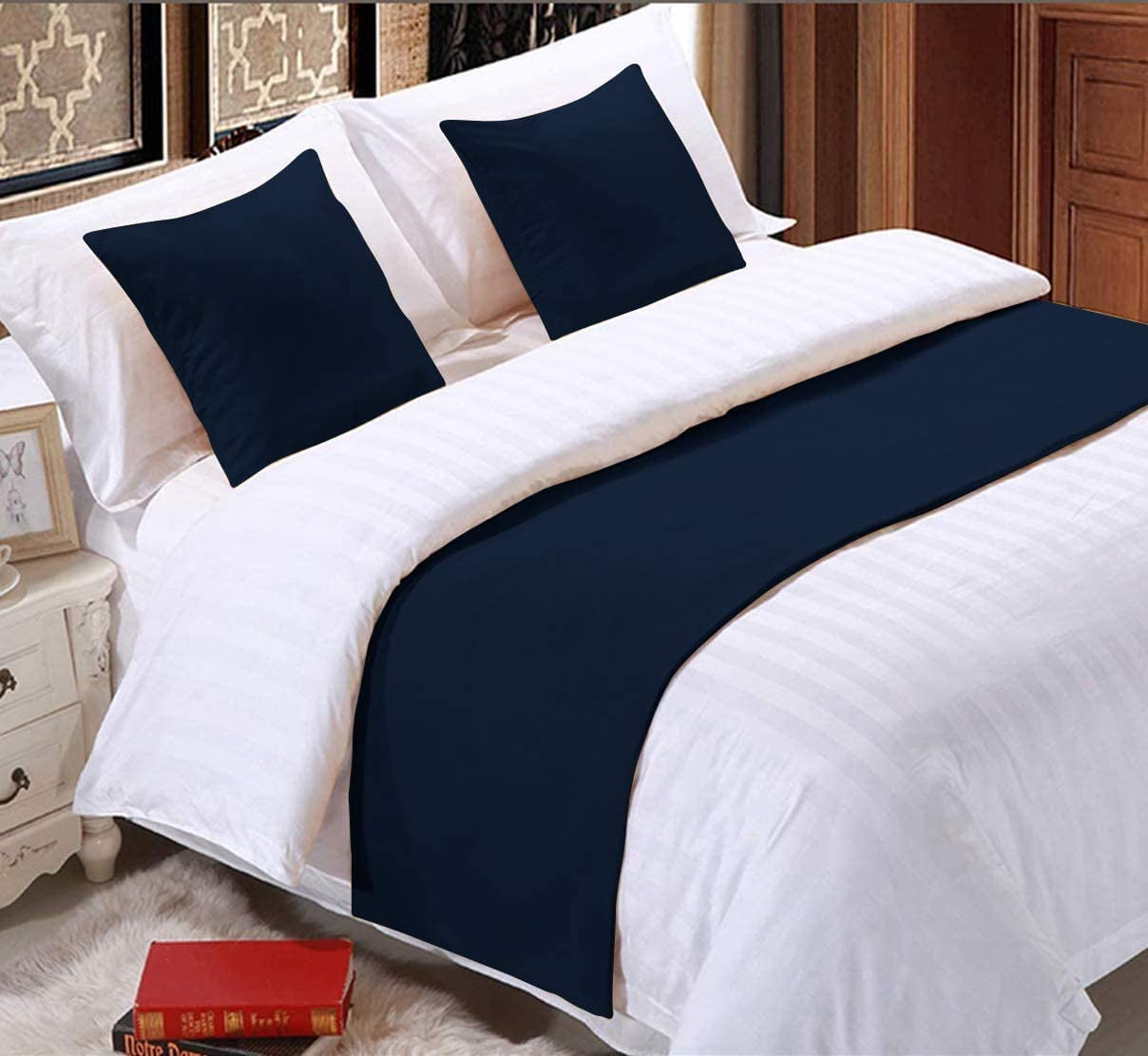 Bed Runner (1 Piece Only), 100% Egyptian Cotton, 400 Thread Count, Soft ...