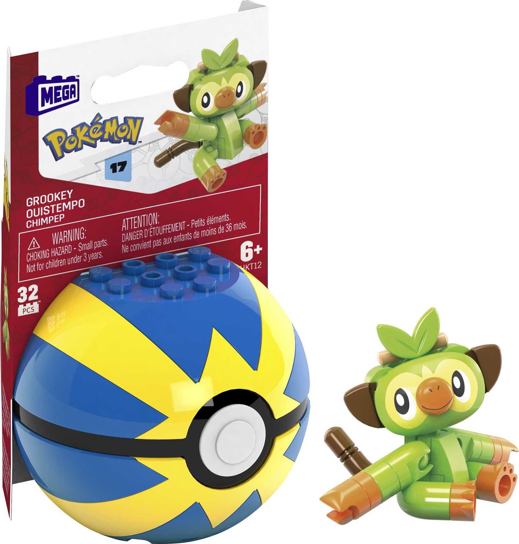 MEGA Pokemon Building Toy Kit Grookey (15 Pieces) with 1 Action Figure ...