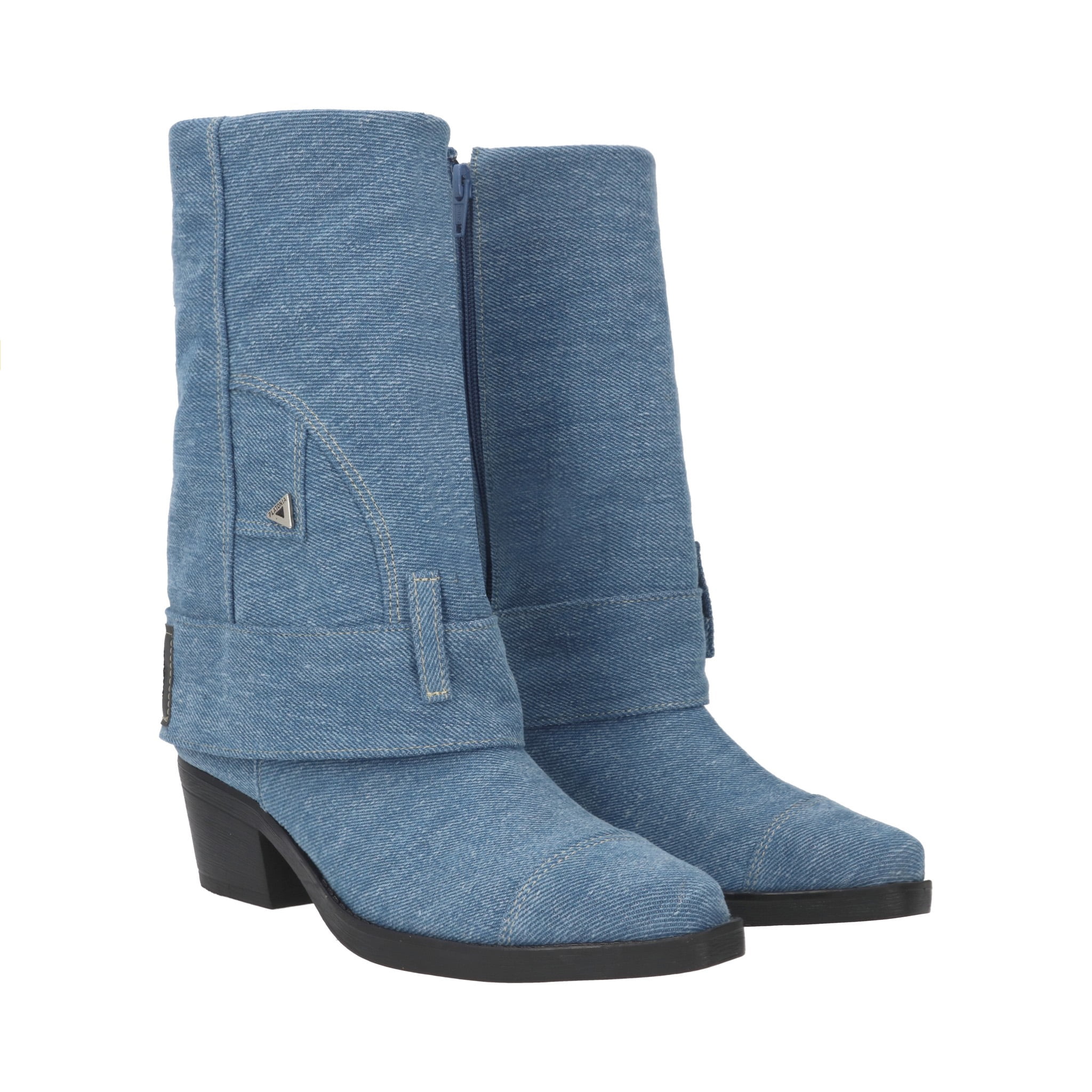 Bota Vaquera Tacón Bajo Con Capucha Arizona Para Mujer Azul Mezcilla ...
