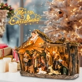Wonder Garden 12.5 INCH Lighted Nativity Set Figurines with Moss ...