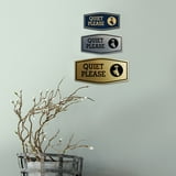 Signs ByLITA Fancy Quiet Please Sign (Brushed Gold) - Small - Walmart.com