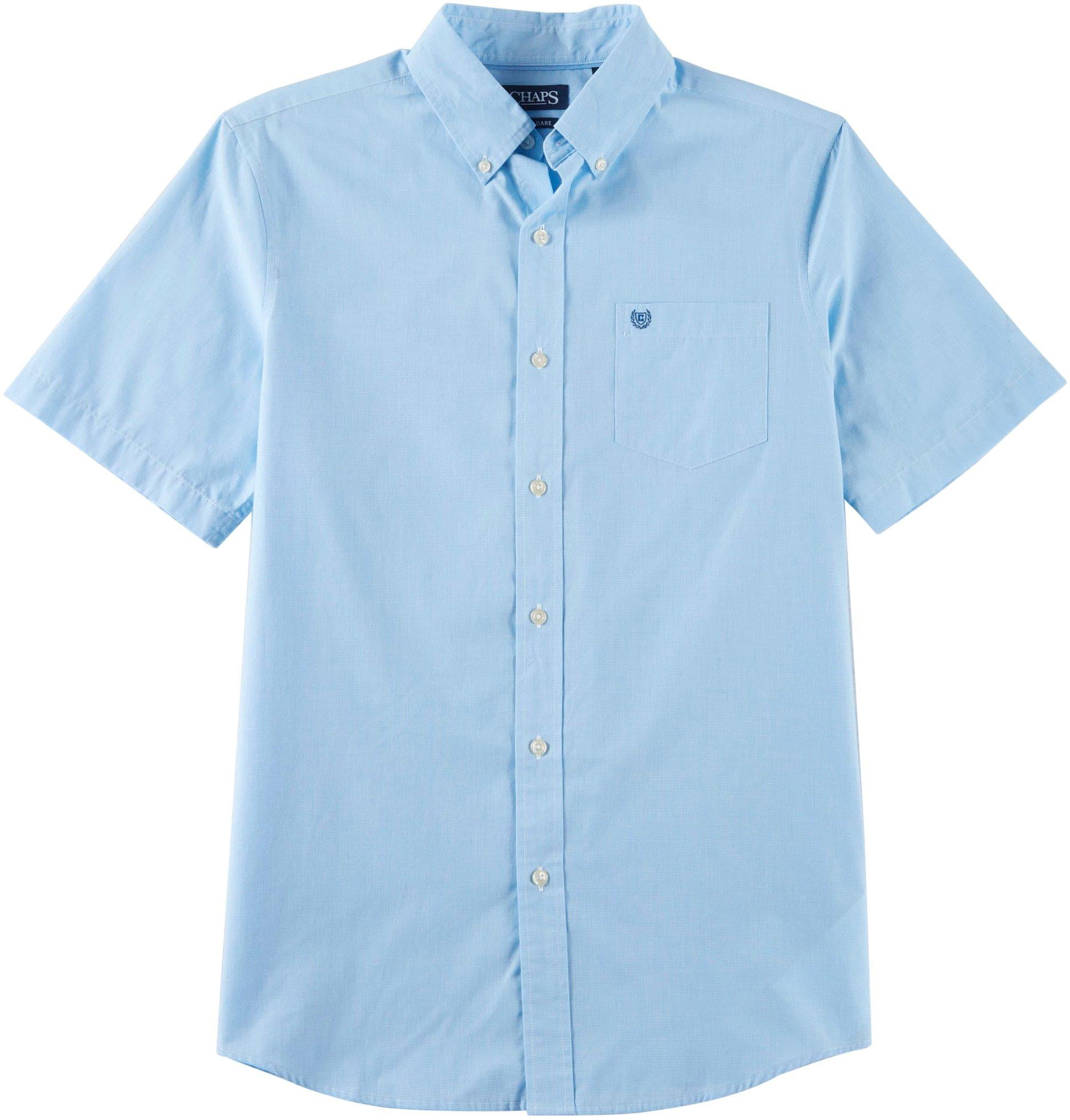 Chaps - Chaps Mens Tatter Houndstooth Button Down Short Sleeve Shirt ...