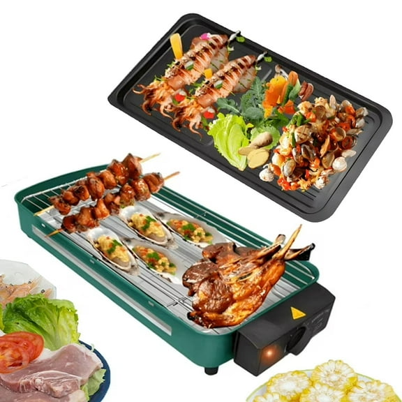 Electric Indoor Grill,1500W,Non-Stick Cooking,Adjustable Dual Cooking ...