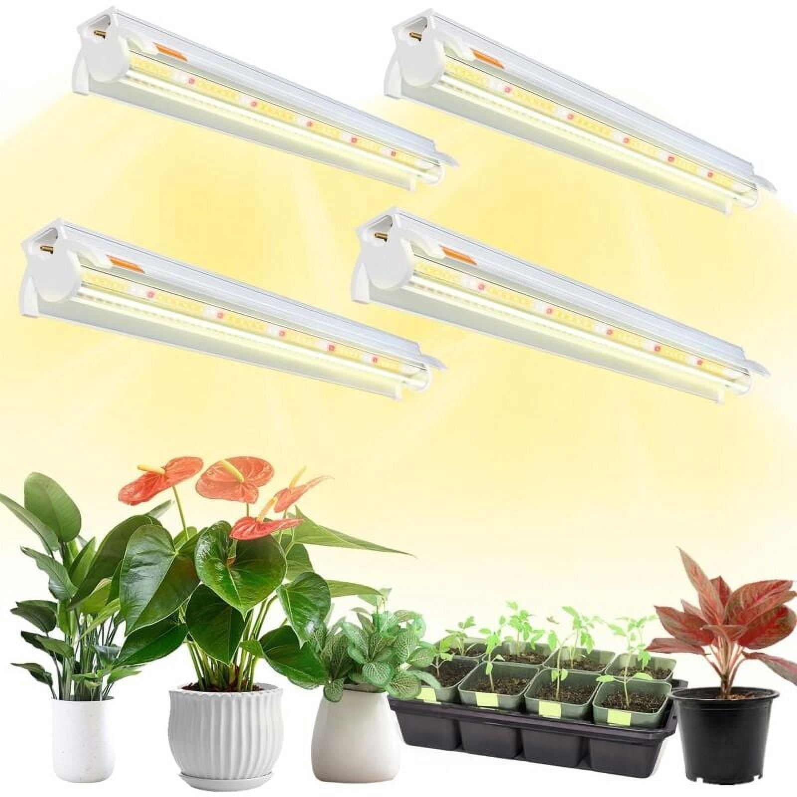 4 luces para plantas T5, luces LED de cultivo de espectro completo de ...