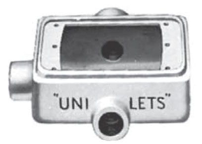 Appleton FDT-1-50, 1-Gang, (3) 1/2"" Hub, Iron, Deep, Cast Hub Device ...