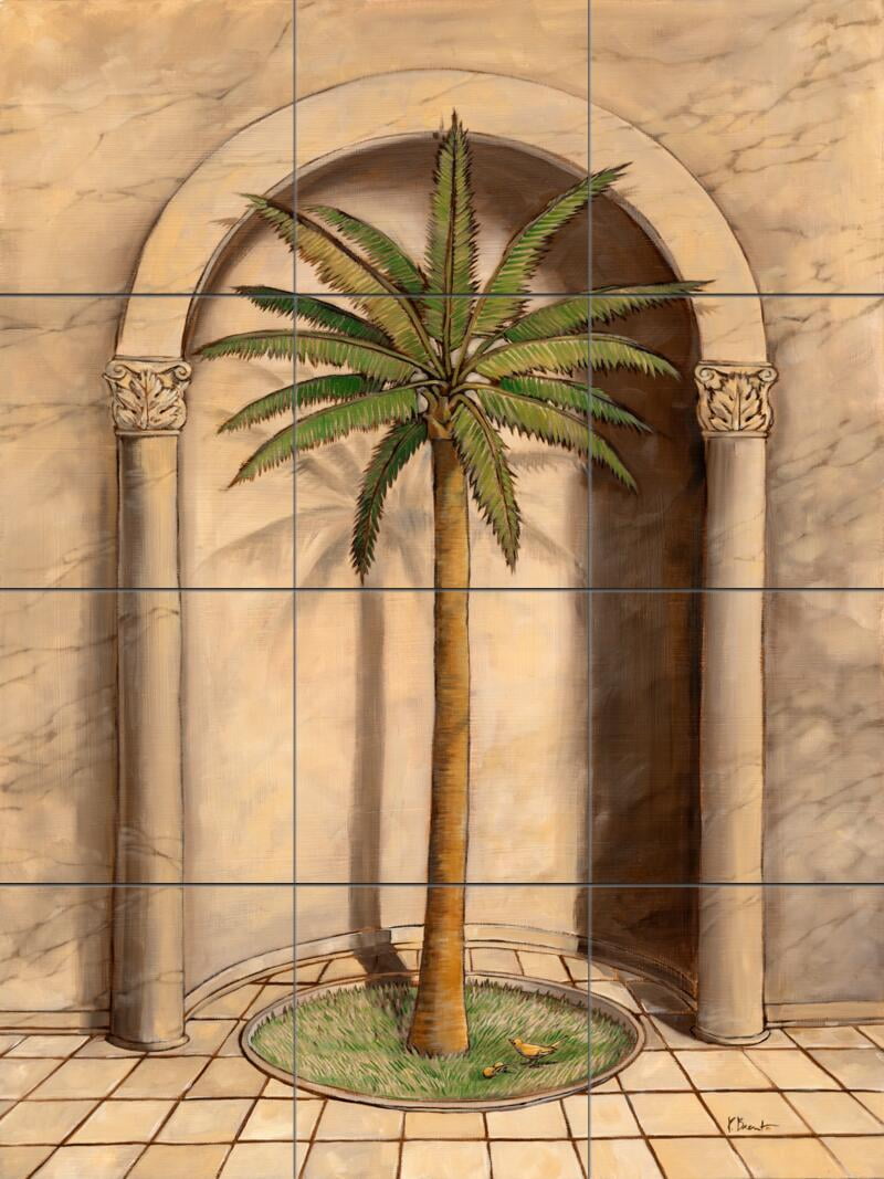 Tile Mural Kitchen Backsplash - Romanesque Palm 1 - by Paul Brent ...