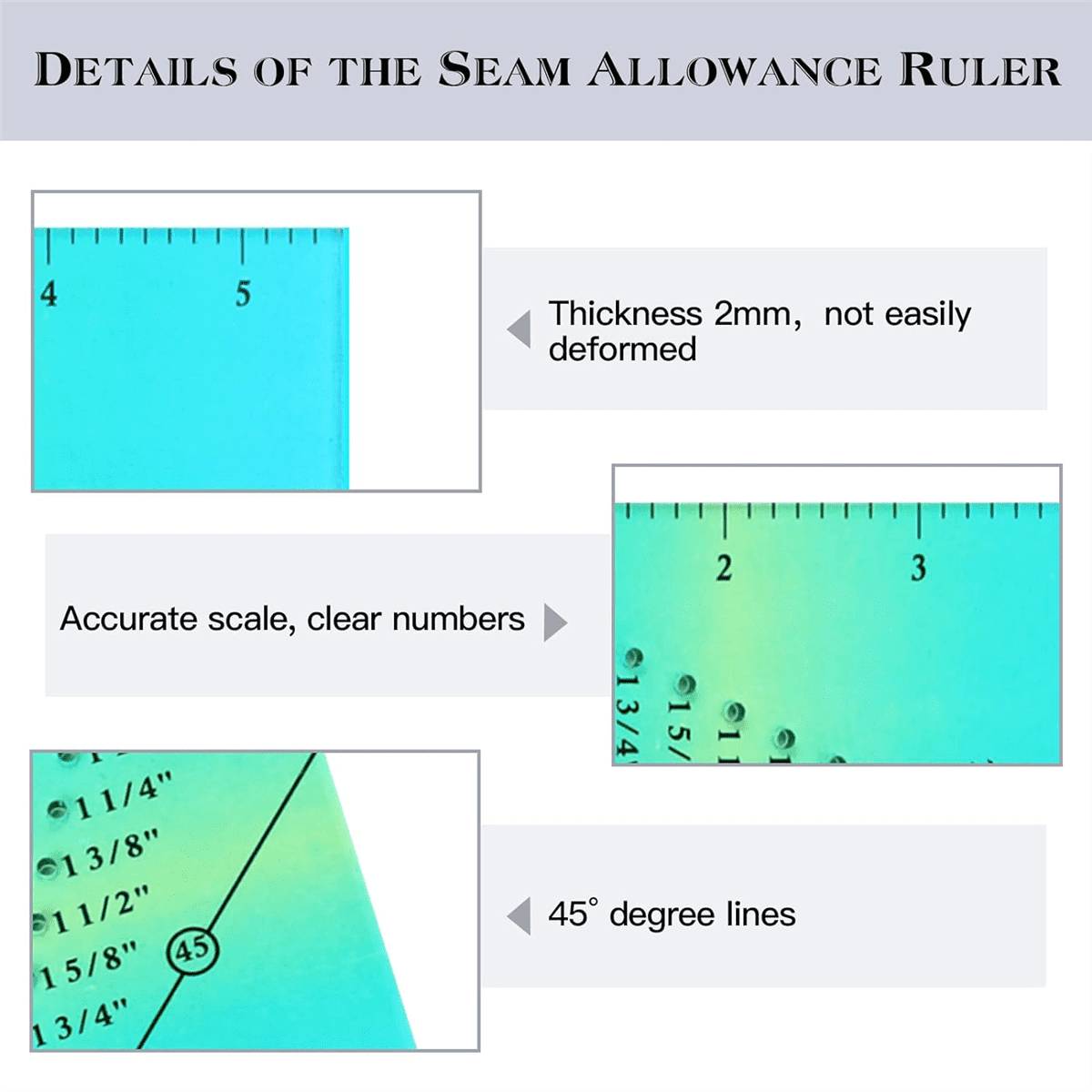 Sewing Machine Magnetic Seam Guide Seam Guide Ruler Set 3pcs, 2 ...