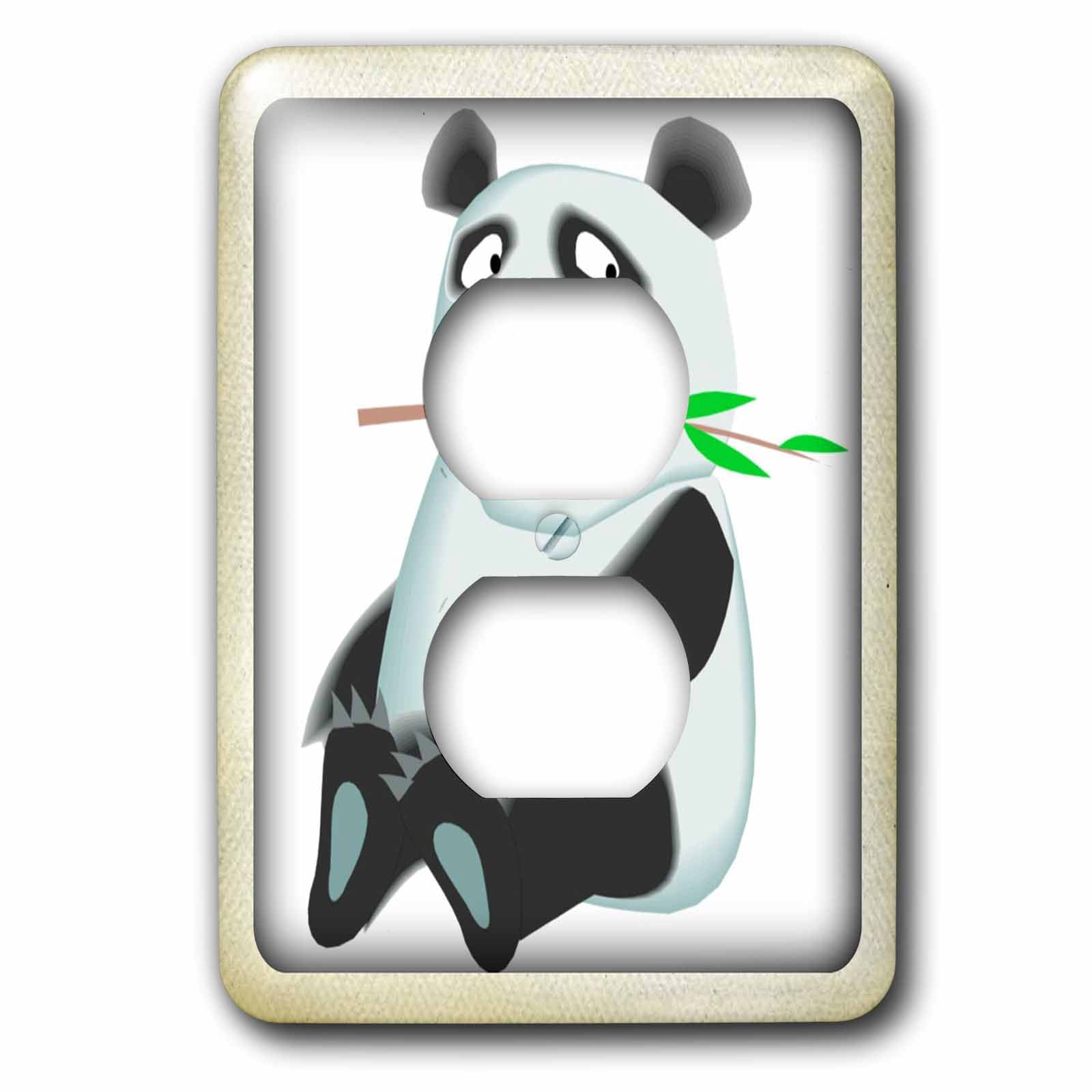 Adorable Panda with a bamboo shoot 2 plug outlet cover lsp-98689-6 ...