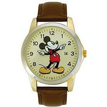 Disney Women's Mickey Mouse Black Watch with Molded Hands, Genuine ...