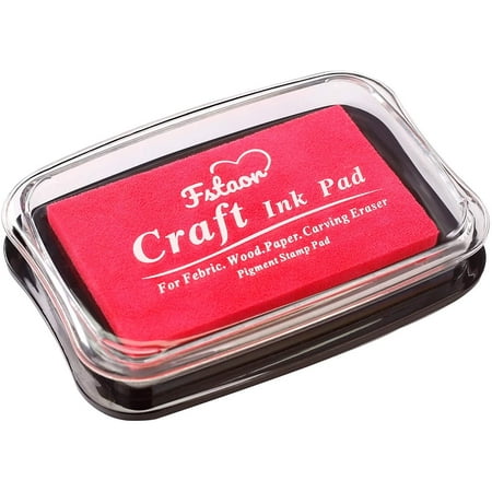 Large Pink Ink Pad for Rubber Stamps, Non-Toxic Washable Safe Stamp ...