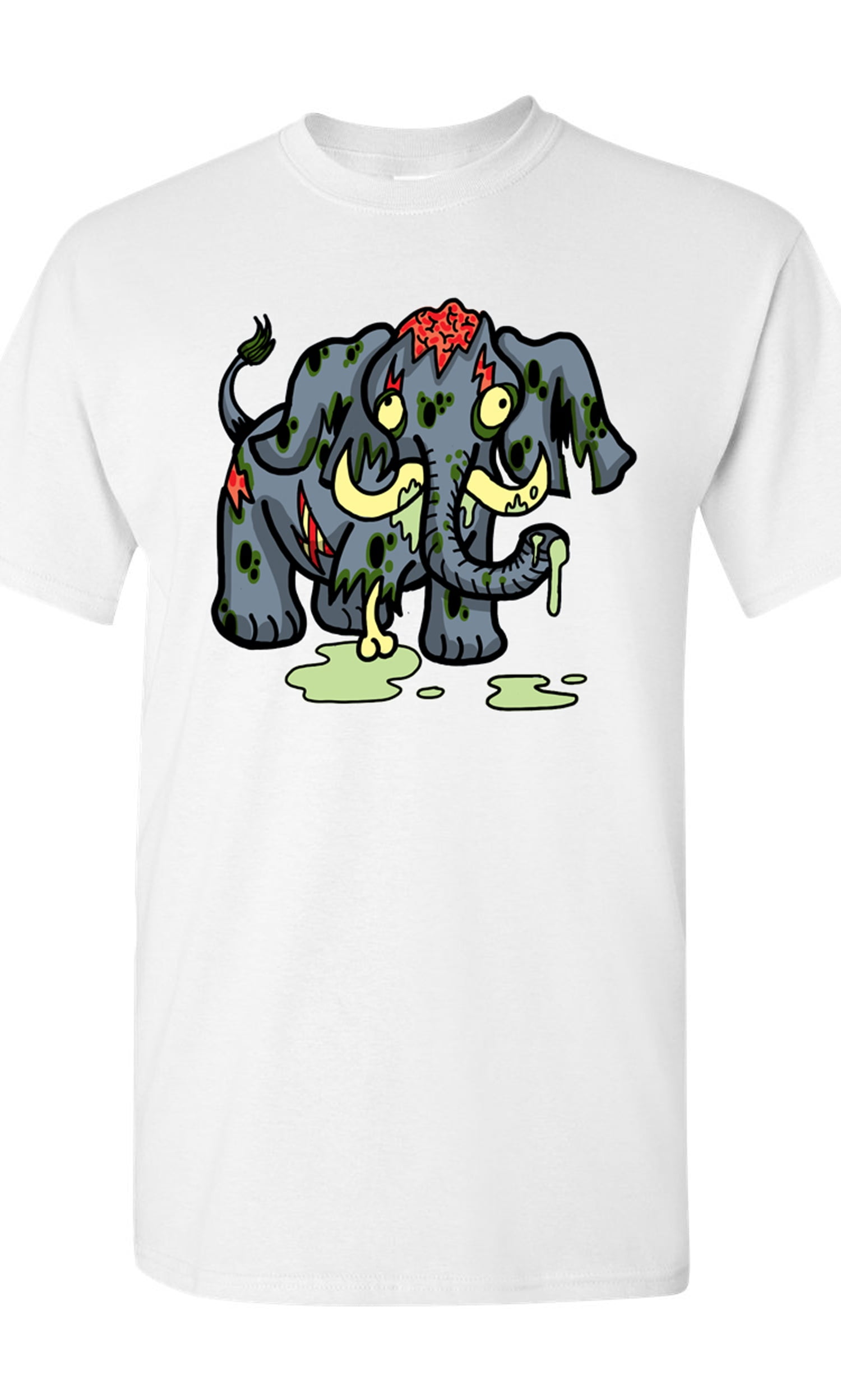 Zombie Elephant Undead Animals Adult DT T-Shirt Tee - Walmart.com