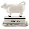 Rustic Standing Cow Butter Dish 7.25 Inch Ceramic Dairy Kitchen ...