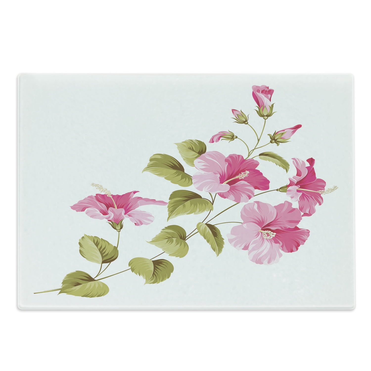Flower Cutting Board, Tropic Wild Hibiscus Flower Branch with Fresh ...