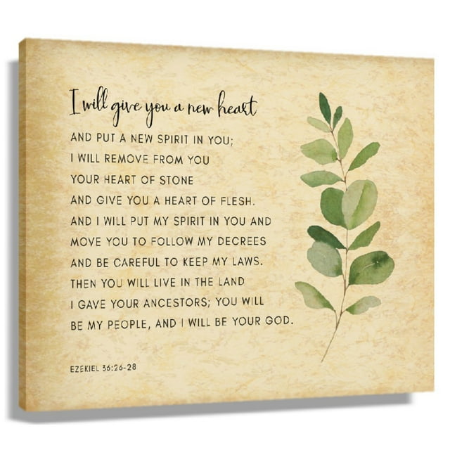 Vintage Leaves Wall Art Ezekiel 36 26-28 Wall Art Bible Verse Poster Room Decorative Paintings ...