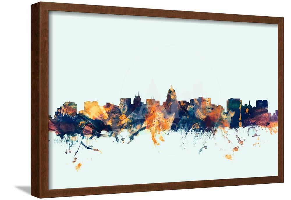 Madison Wisconsin Skyline, Framed Art Print Wall Art by Michael ...