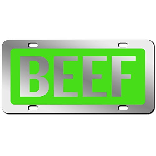 JASS GRAPHIX Lime Beef License Plate Mirror Acrylic Car Tag - Available ...