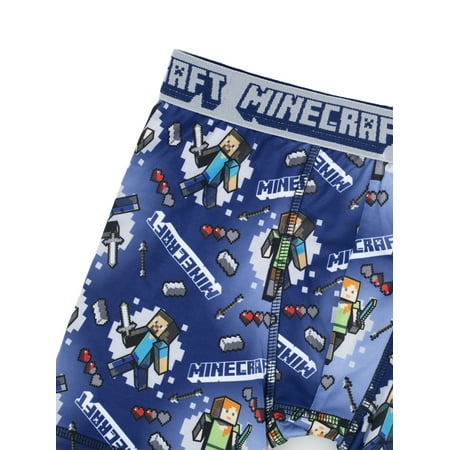 Minecraft - Minecraft Boys Underwear, 4 Pack Athletic Boxer Briefs ...