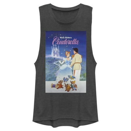 Disney Princesses Cinderella Poster Women's Muscle Tank, Charcoal ...
