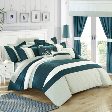 Chic Home 20 Piece Wanstead Complete pieced color block bedding, sheets ...