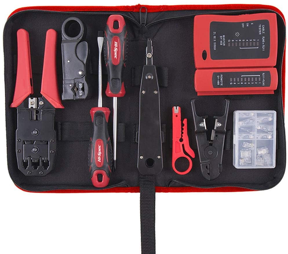 19 Piece Network Cable Testing Network Tool Kit Set Ethernet Cable ...