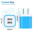 FiveBox USB Wall Charger Block, Dual Port 2.1A Fast Charging, 2-Pack ...