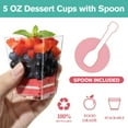 BagDream 50-Pack 5oz Small Disposable Square Parfait Cups with Spoons ...