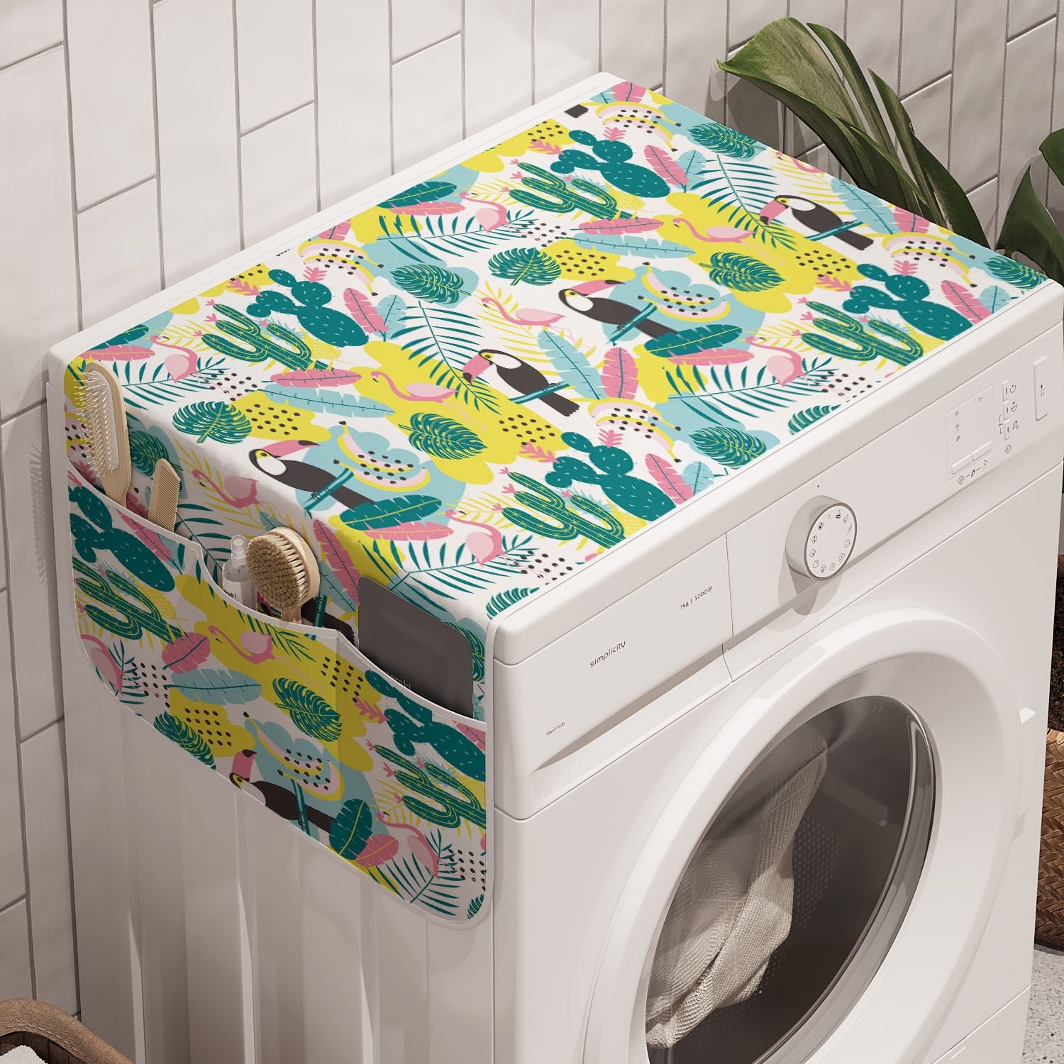 Tropical Washing Machine Organizer, Island Aloha Nature Art Pattern ...