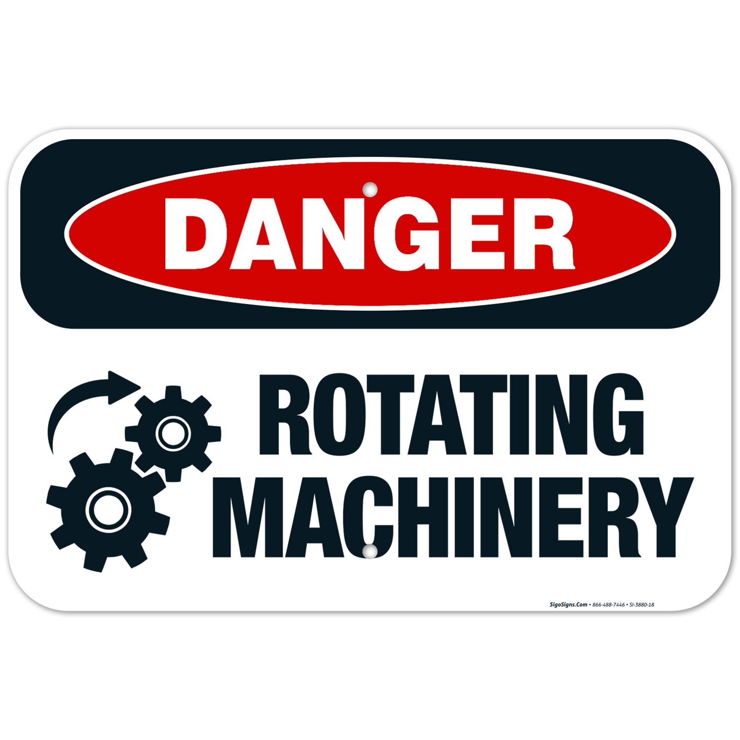 Rotating Machinery Sign, OSHA Danger Sign, 12x18 Aluminum - Walmart.com