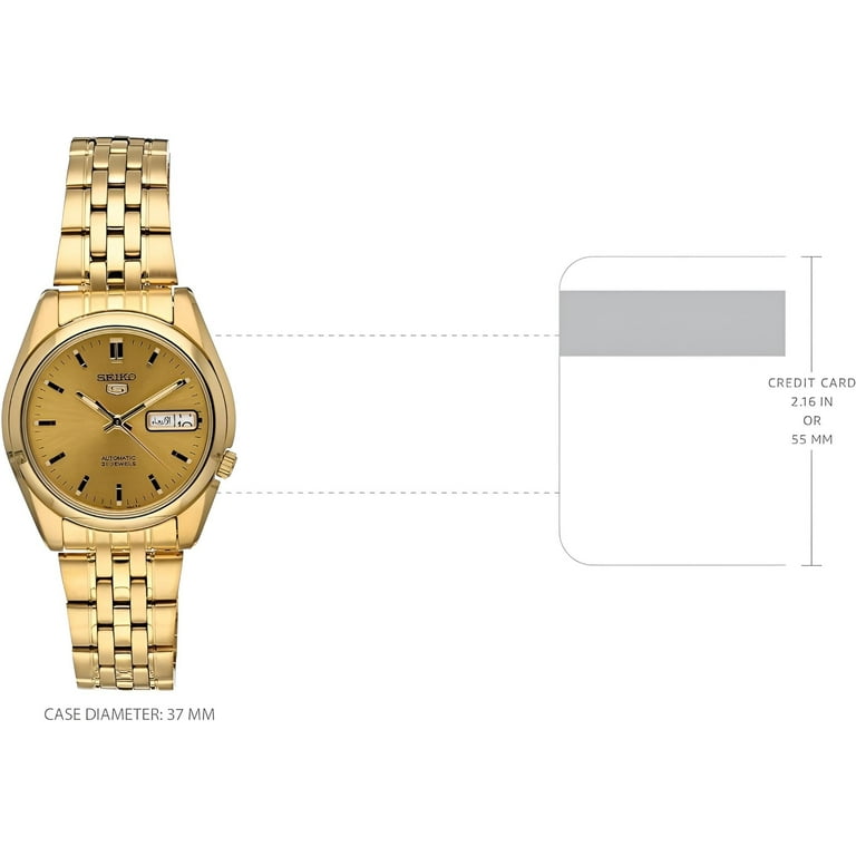 Seiko Men's Automatic 5 SNK366K Dress Watch, Gold Stainless Seiko Men's Automatic 5 SNK366K Dress Watch, Gold Stainless