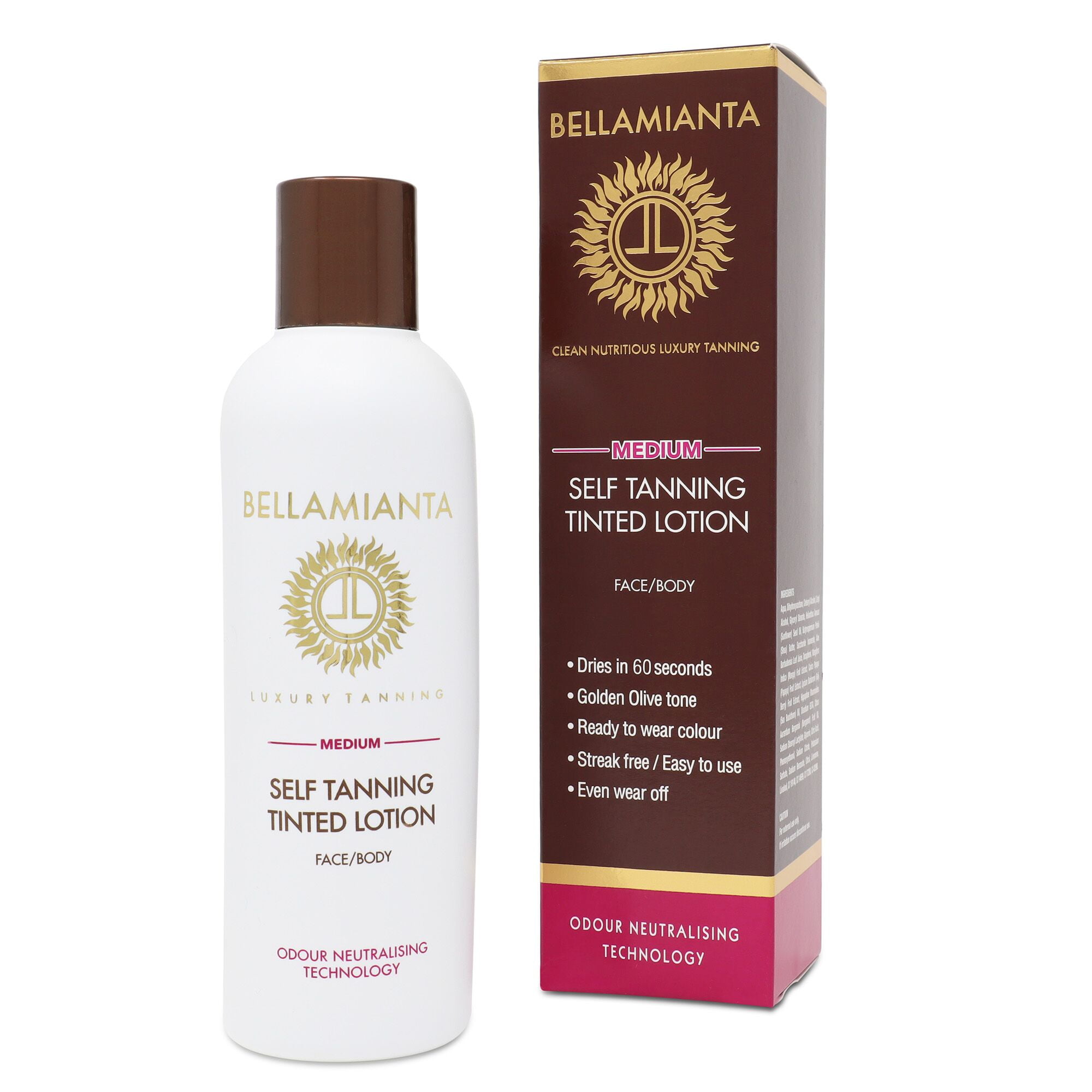 Bellamianta Self-Tanning Tinted Lotion 2 Pc Kit - 6.76oz Bronzer - Dark ...