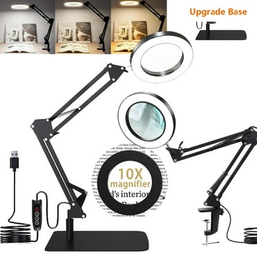 VEVOR Magnifying Floor Lamp, 5X Standing Magnifying Glass with Light ...