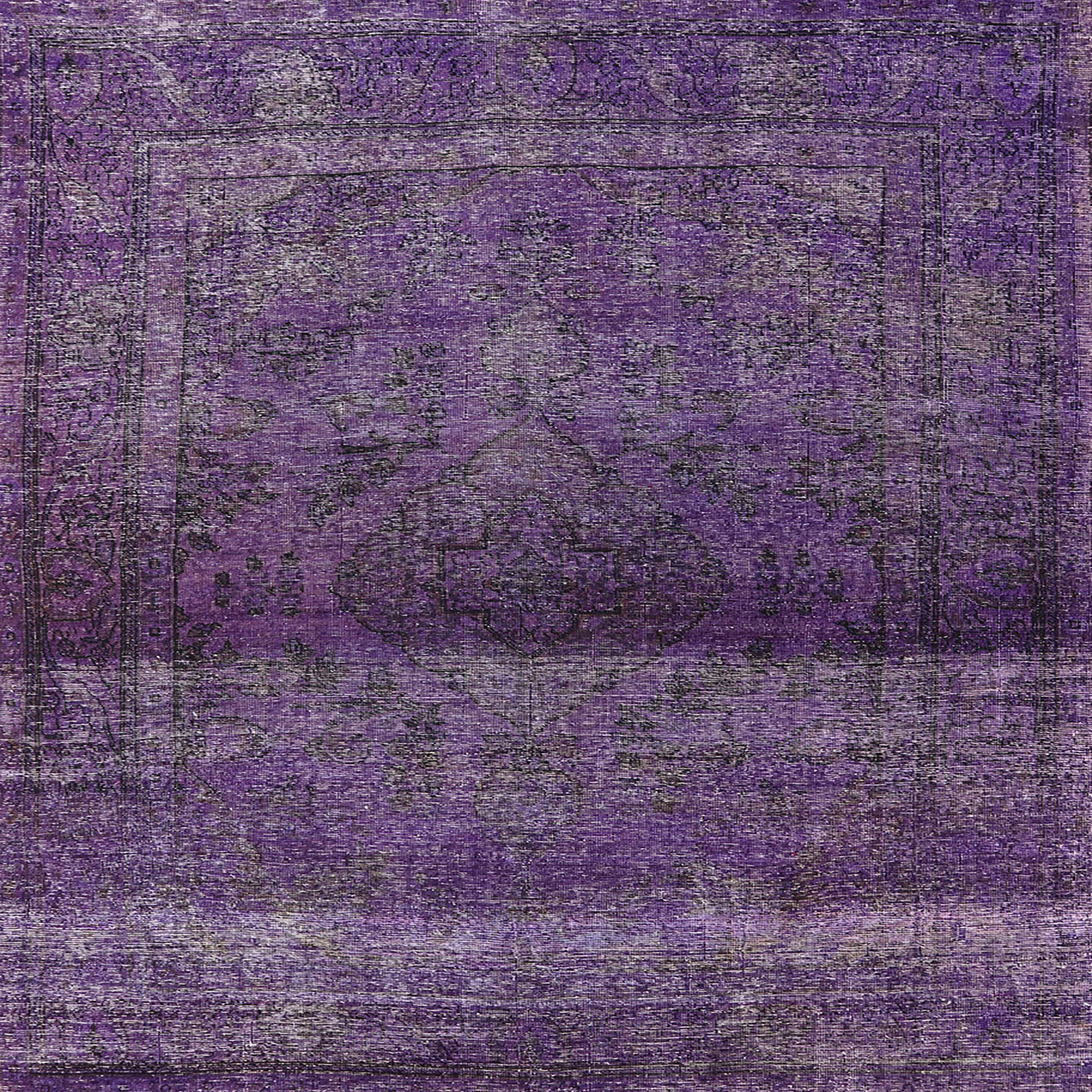 Ahgly Company Indoor Square Mid-Century Modern Purple Persian Area Rugs ...