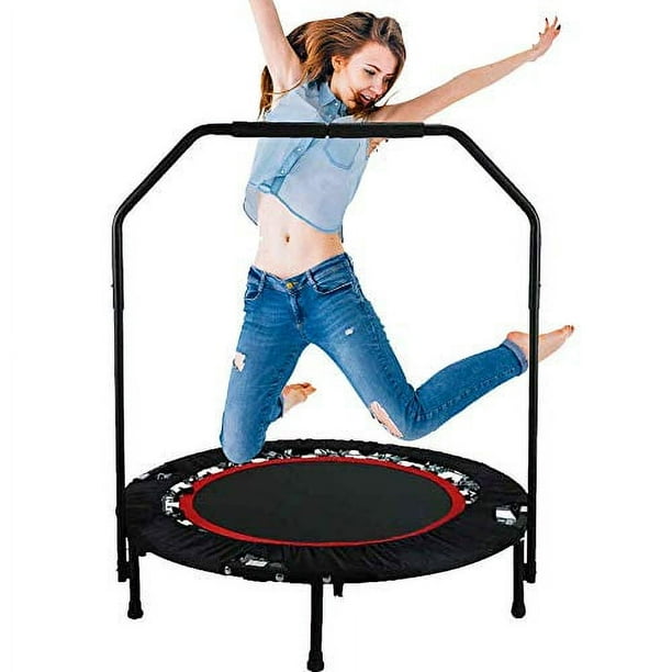 Aceshin 40" Rebounder Trampolines Foldable Exercise Trampoline with Adjustable Handrail for ...
