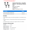 Ignition Coil Set 4 Piece - Compatible with 2018 - 2022 Mitsubishi ...