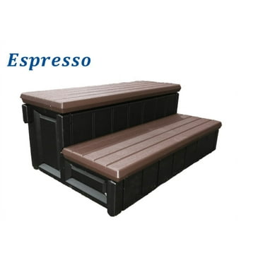 Confer Plastics 36” 3 Signature Spa Step with Curved Handrails, Gray ...