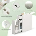 Costway Bathroom Floor Cabinet Toilet Narrow Storage Organizer with ...