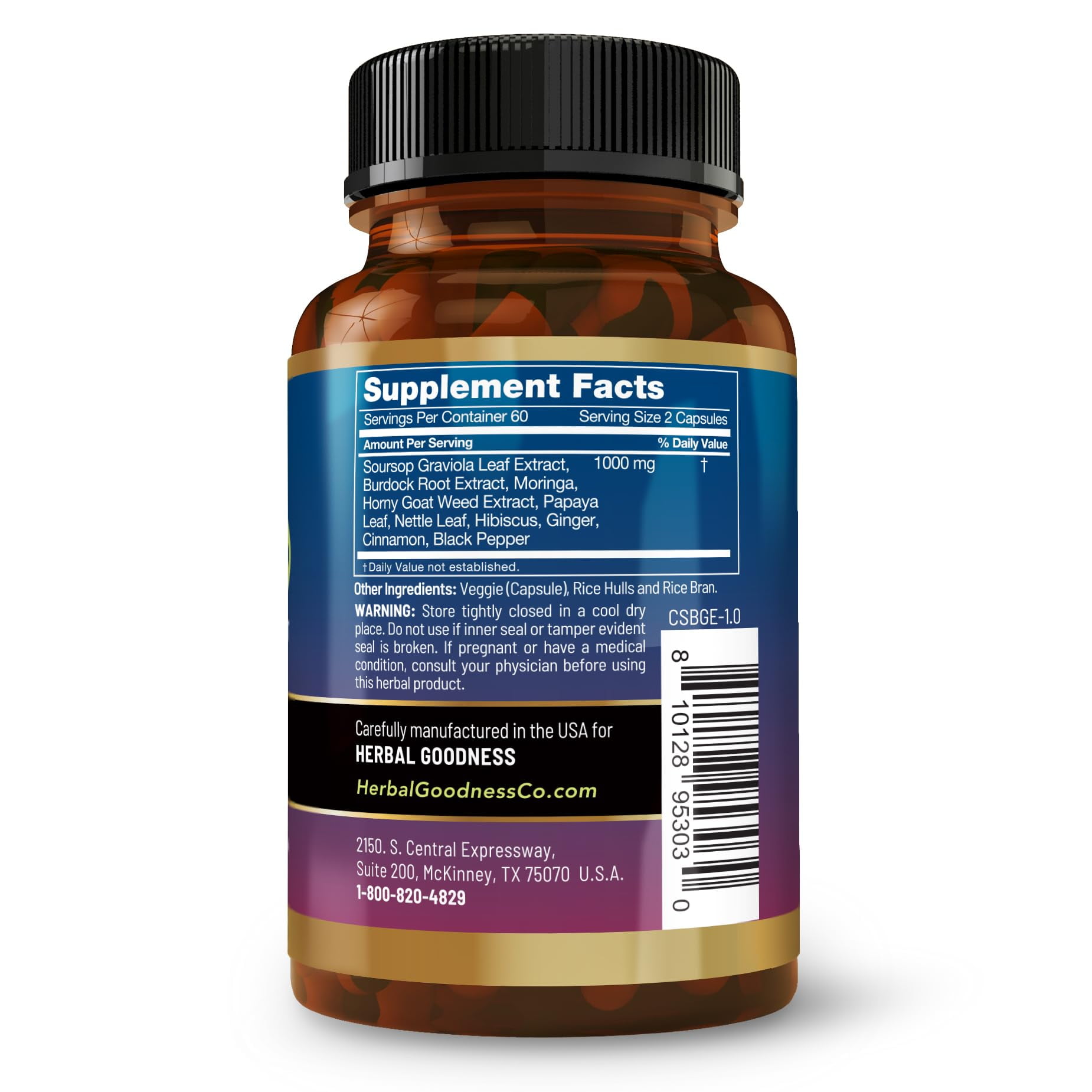 Soursop Bitters Capsules Organic - Pills, Graviola Leaf, Guanabana ...
