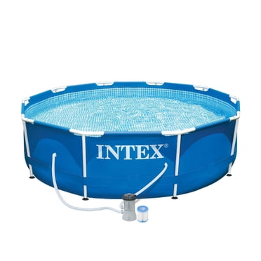 INTEX Quick Set Round Metal Frame Above Ground Pool, 12ft x 30in with ...