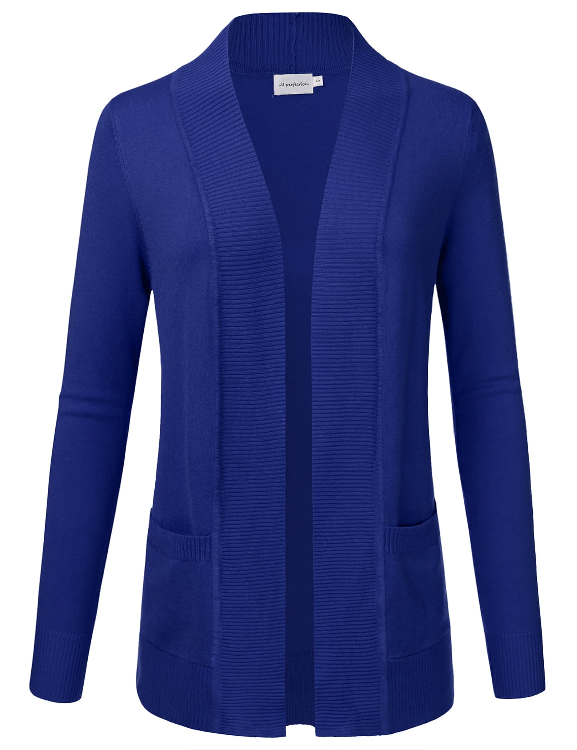 JJ Perfection Women's Solid Knit Open Front Cardigan With Pockets (Plus ...