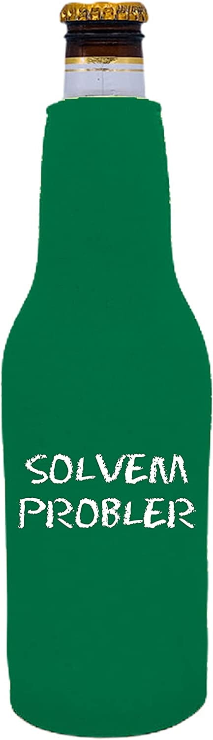 Solvem Probler Funny Zipper Beer Bottle Coolie (Kelly Green) - Walmart.com