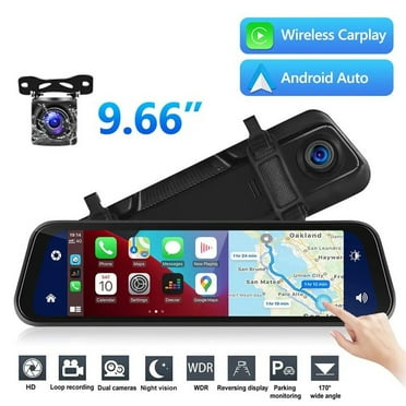 AUTO-VOX V5 Mirror Dash Cam Front and Rear,9.35’’ Full Laminated Touch ...