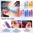SDOHIG 6-Color Glitter Stick Set, Waterproof Face Body Hair Glitter Gel ...