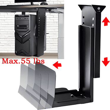 Monoprice Computer Case CPU Tower Holder, Adjustable Under Desk Mount ...