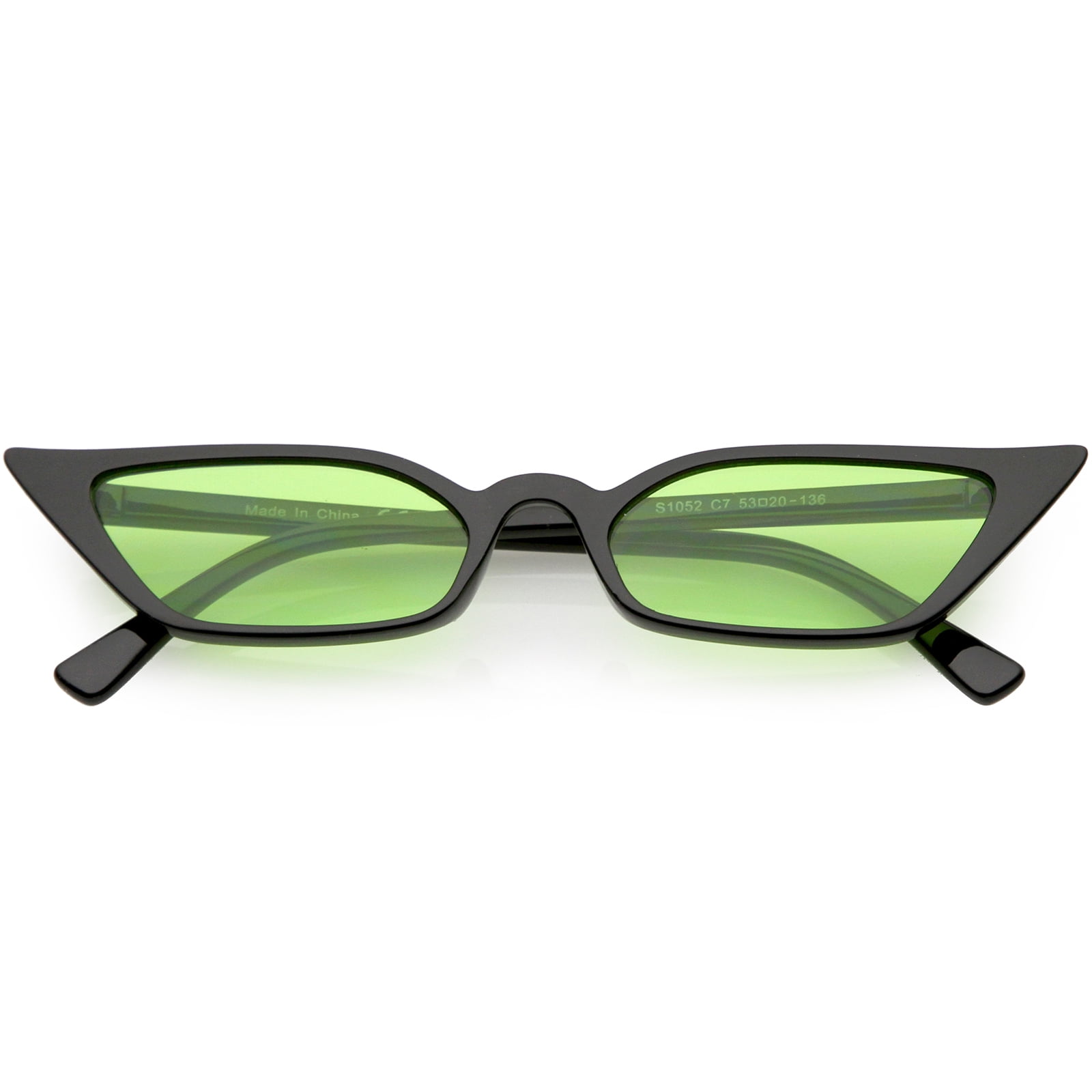 Women's Thin Rectangle Lens Extreme Cat Eye Sunglasses 47mm (Shiny ...