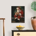 Great Big Canvas "Santa Believes" by Susan Comish Forest Green Burgundy ...