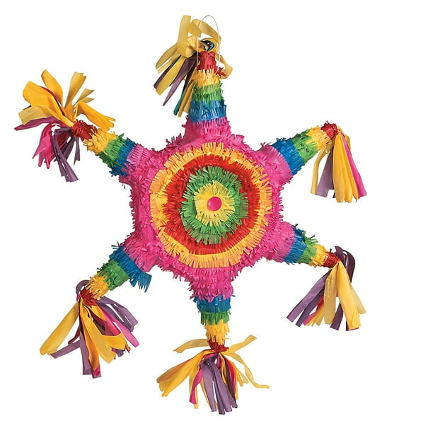 Neon 6 Pointed Star Pinata - Party Decor - 1 Piece - Walmart.com ...