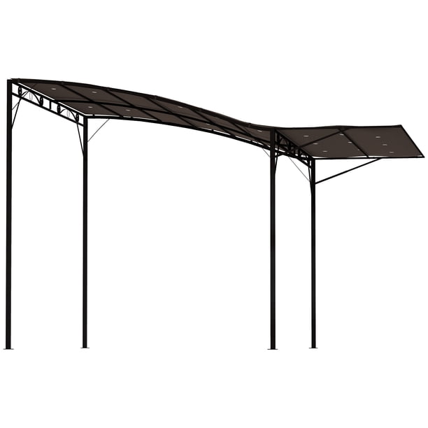 Outsunny 10x8ft Metal Gazebo with Extendable Side Awning Shelter Sun ...