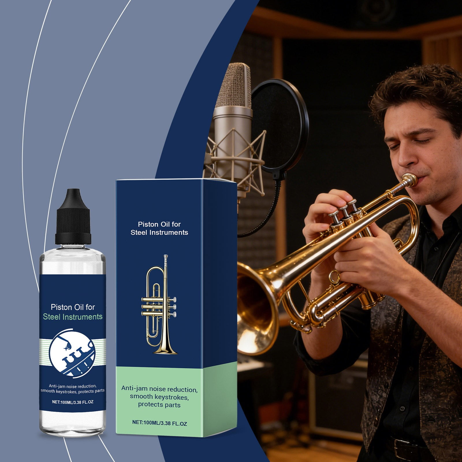 Halons Brass Instrument Valve Oil  Lubricant With Polishing  Cleaning Solution  100ml For Trumpet  Trombone  French Horn Maintenance