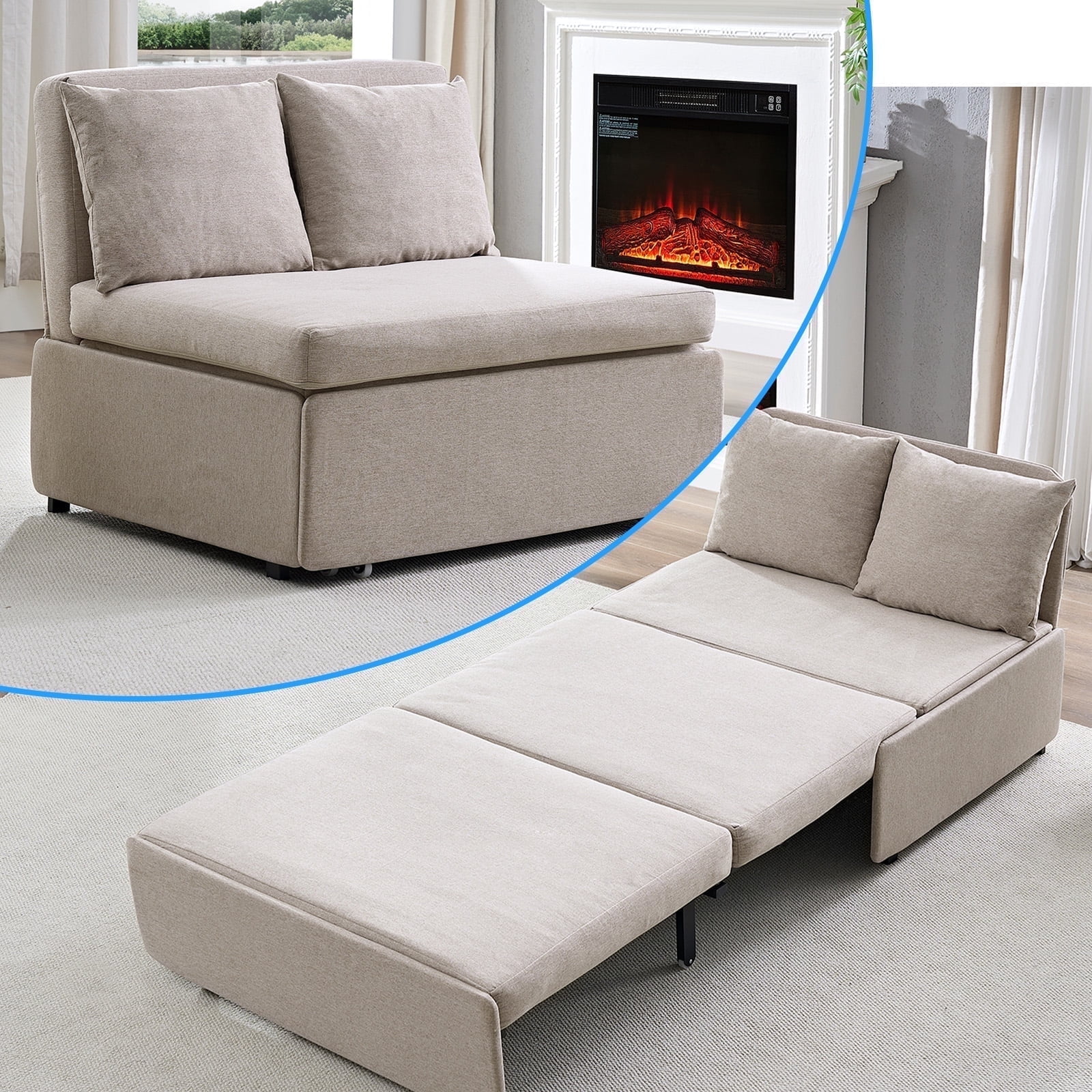 Click here for Puremind Twin Size Pull Out Sofa Bed  Linen Conver... prices